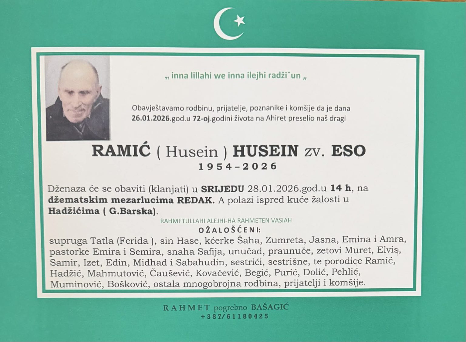 Na Ahiret preselio Seljko (Muhiba) Selim - Mejo - Cazin.BA