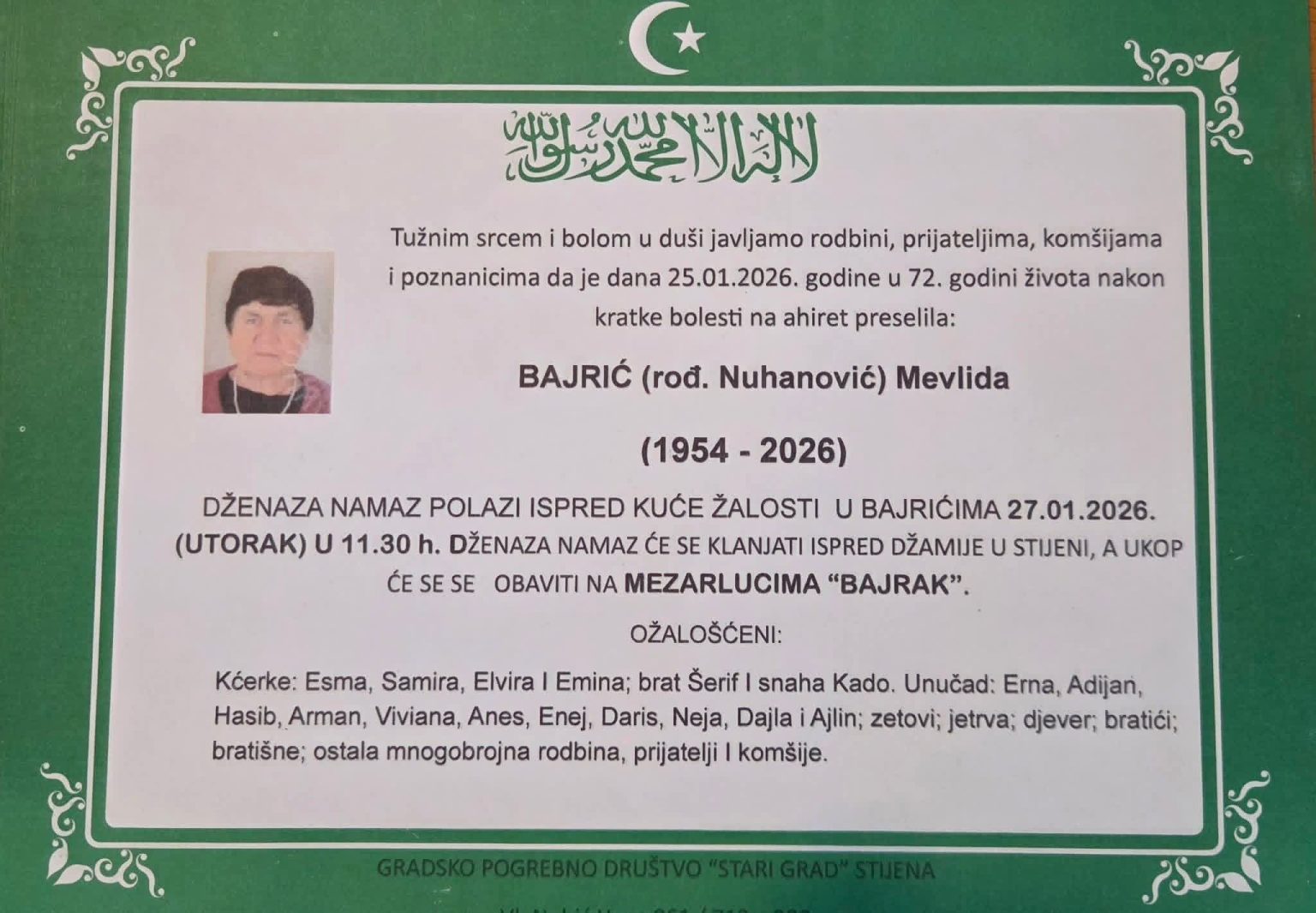 Na Ahiret preselio Seljko (Muhiba) Selim - Mejo - Cazin.BA